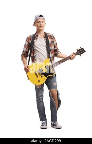 portrait of rocker boy, on white background Stock Photo - Alamy