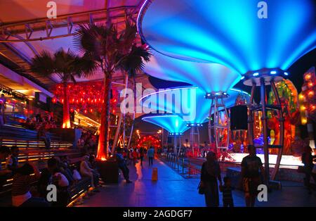 Baywalk Mall at Night with colorfull lamp, Jakarta, Indonesia Stock ...