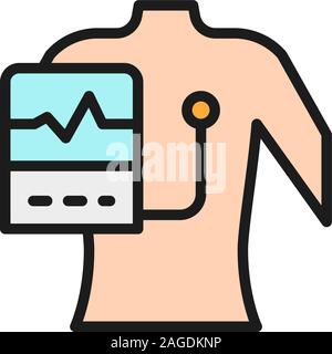 Artificial cardiac pacemaker icon with pulse tracing Stock Vector Image ...