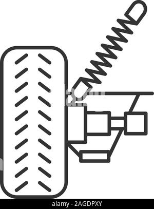 Shock absorber Suspension contour outline icon black color vector ...