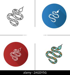 Python linear icon. Thin line illustration. Snake. Boa constrictor ...