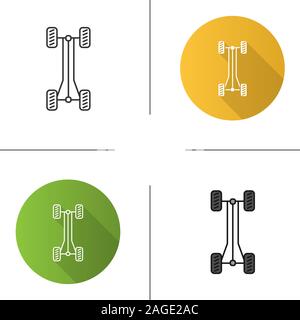Car chassis frame linear icon. Thin line illustration. Contour symbol ...