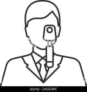 Ophthalmoscope linear icon. Thin line illustration. Funduscopy. Eye ...