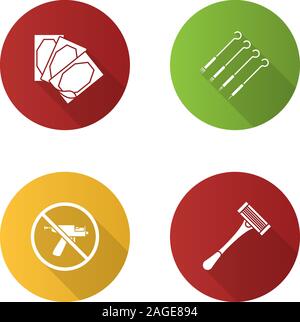 Tattoo repair sticker flat design long shadow glyph icon. Medical ...