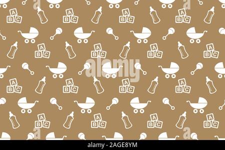 Baby items seamless repeat pattern background Stock Photo - Alamy