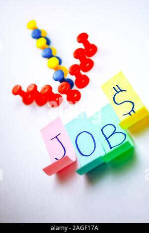Jobs and career concept with colorful paper pins on billboard Stock ...