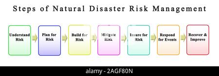Steps of Natural Disaster Risk Management Stock Photo - Alamy