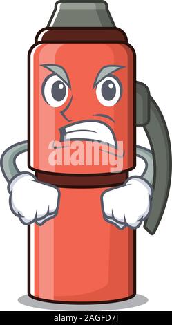 angry face water bottle Scroll cartoon character design Stock Vector ...