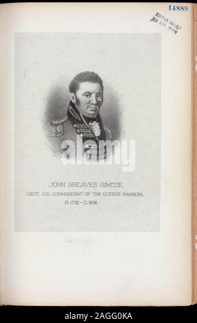 John Greaves sic Simcoe, Lieut. Col. Commandant of the Queen's Rangers ...