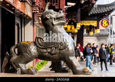 A fabulous beast called Xiezhi from Chinese mythology statue in ...