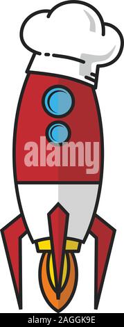 master chef rocket ship hat theme logo vector art Stock Vector Image ...