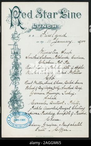 LUNCH (held by) RED STAR LINE (at) SS FRIESLAND (SS;) (NYPL Hades ...