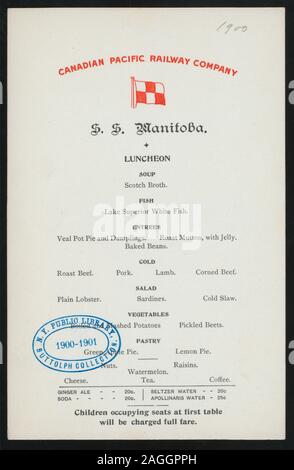 UNPRICED MENU; FLAG LOGO 1900-0659; BREAKFAST [held by] CANADIAN ...