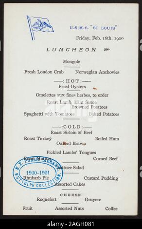 INCLUDES PRICED WINE LIST ON BACK OF MENU; STEAMSHIP FLAG AT TOP OF ...