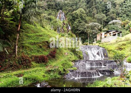 Cascades in Termales of Santa Rosa de Cabal in Risaralda, Colombia ...