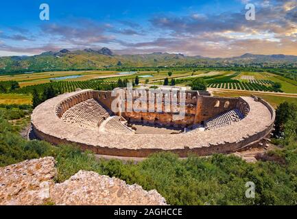 The ancient Roman Theatre of Aspendos, built by Emperor Marcus Aurelius ...