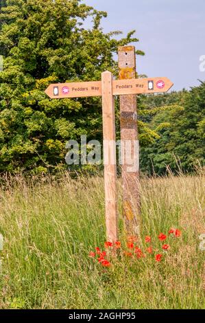 Sign for Peddars way long distance footpath at Holme-next-the-Sea in ...