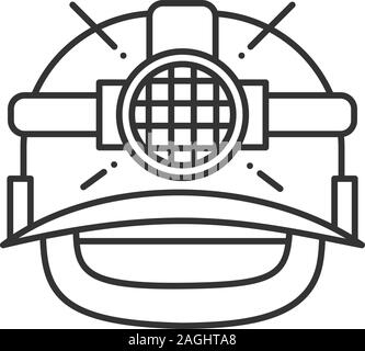Miner light helmet icon outline vector. Coal rock. Treasure tool Stock ...