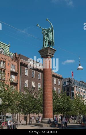 Denmark, Copenhagen, Lur blowers statue, City Hall Square Stock Photo ...