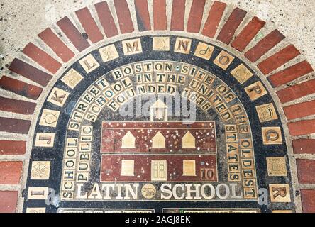 Mosaic on Boston Sidewalk, part of the freedom trail, Oldest school in ...