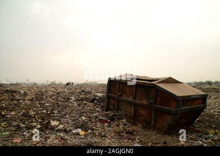 Big garbage land. Land and air pollution Stock Photo - Alamy