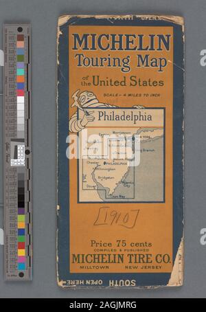 Michelin touring map of the United States: Philadelphia. 1910 Stock ...