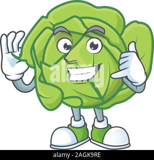With phone lettuce character cartoon style Stock Vector Image & Art - Alamy