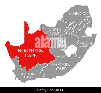 Shape of Northern Cape, province of South Africa, with its capital ...