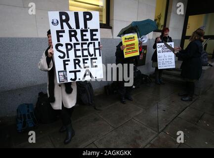 Supporters outside Westminster Magistrates' Court, London, where Amy ...