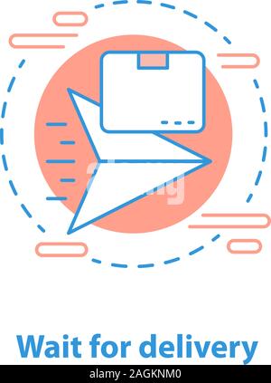 Delivery waiting time concept icon. Food delivery service idea thin ...