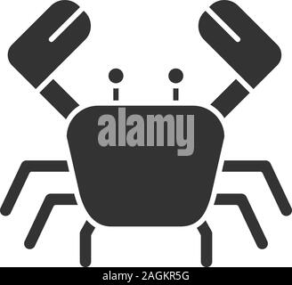 Crayfish glyph icon. Underwater sea animals, lobster. Healthy nutrition ...