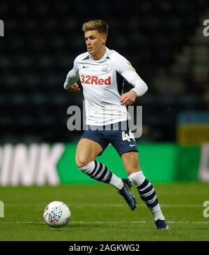 Brad Potts of Preston North End is injured during the Sky Bet ...