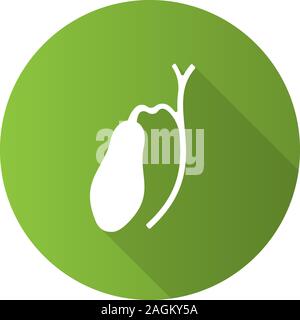 Gallbladder and ducts glyph icon. Silhouette symbol. Negative space ...