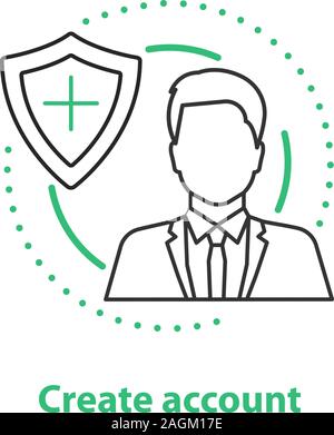 Account creating concept icon. New user registration idea. Thin line ...