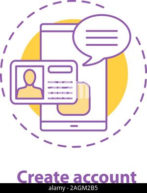 Account creating concept icon. New user registration idea thin line ...