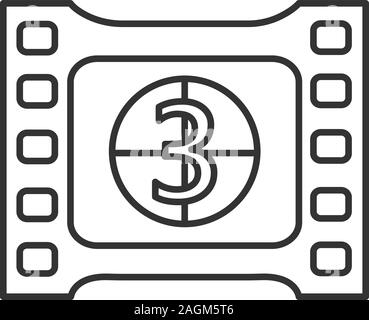 Number 3 with film strip icon logo design template illustration Stock ...