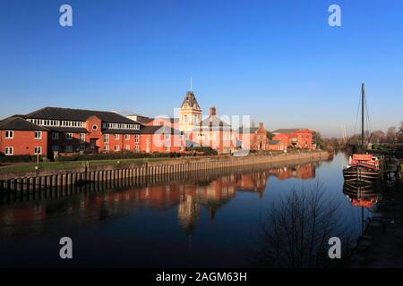 View over Newark Wharf, river Trent, Newark on Trent, Nottinghamshire ...