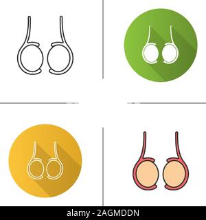 Testicles icon vector, filled flat sign, solid pictogram isolated on ...