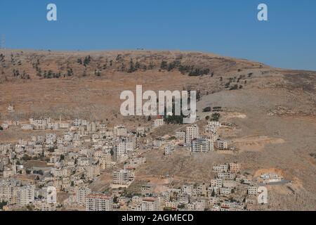 Samaria, a view of the Palestinian city Nablus (Shechem) as seen from ...