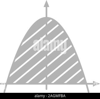 Coordinate system with parabola glyph icon. Silhouette symbol. Algebra ...