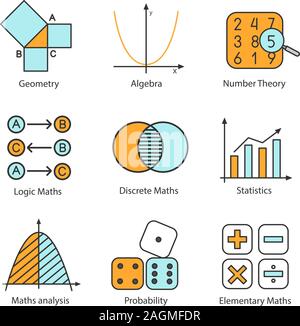 Mathematics and statistics isolated cartoon vector illustrations Stock ...