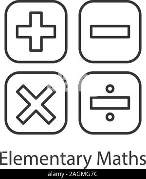 Math symbols linear icon. Thin line illustration. Equals, is not and ...