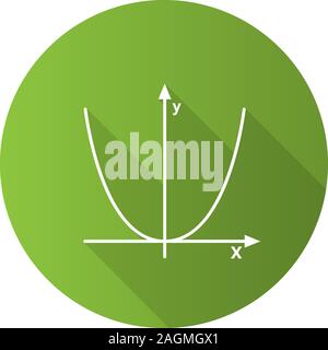 Coordinate system with parabola glyph icon. Silhouette symbol. Algebra ...