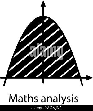 Coordinate system with parabola glyph icon. Silhouette symbol. Algebra ...