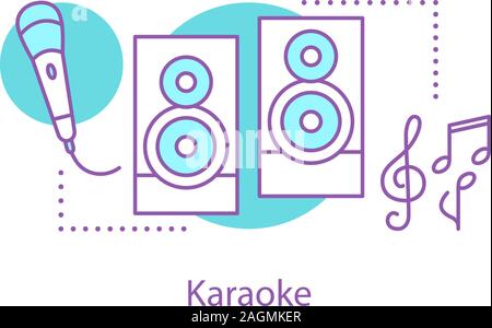 Party time concept icon. Karaoke idea thin line illustration ...