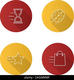 Quick thinking linear icons set. Nimble, Resourceful, Alert ...