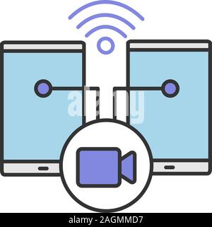 video file send to phone color icon vector illustration Stock Vector ...