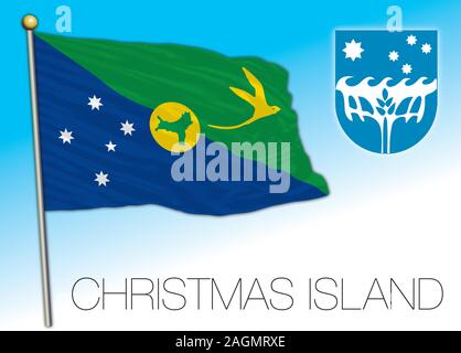 Christmas Island, external territory of Australia, gray political map ...