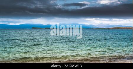Clew Bay with some of its famous drumlins from Bertra Beach near ...