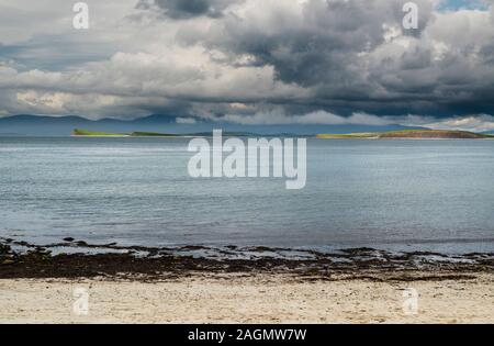 Clew Bay with some of its famous drumlins from Bertra Beach near ...